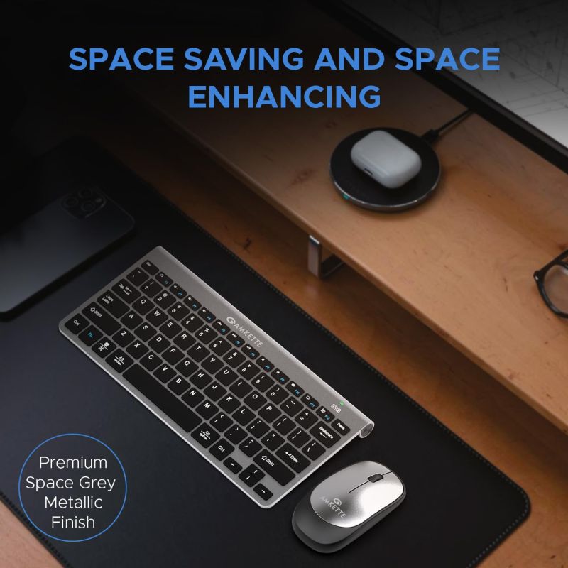 ABS Plastic Amkette Wi Key Mini Combo Keyboard, Color : Grey for Laptop ...