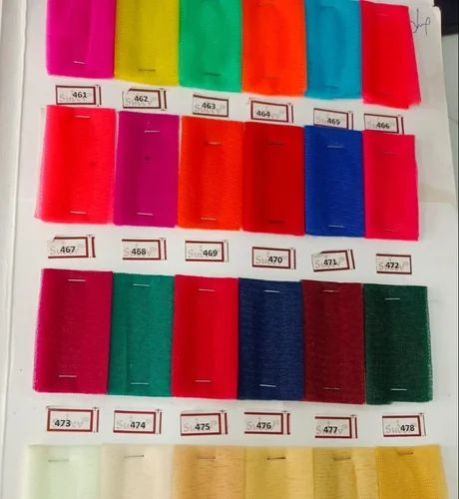Plain Multicolor Lycra Net Fabric, Knitted Type : Wrap Knitted at Rs 10 ...