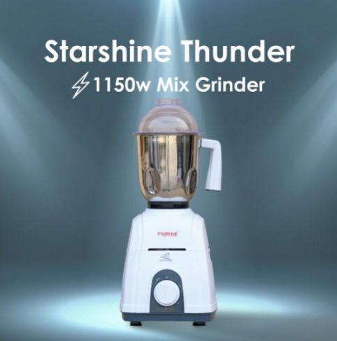 Starshine Thunder 1150W Mixer Grinder, 3 Jars (White) at Rs 7999 in Raipur - ID: 8128088